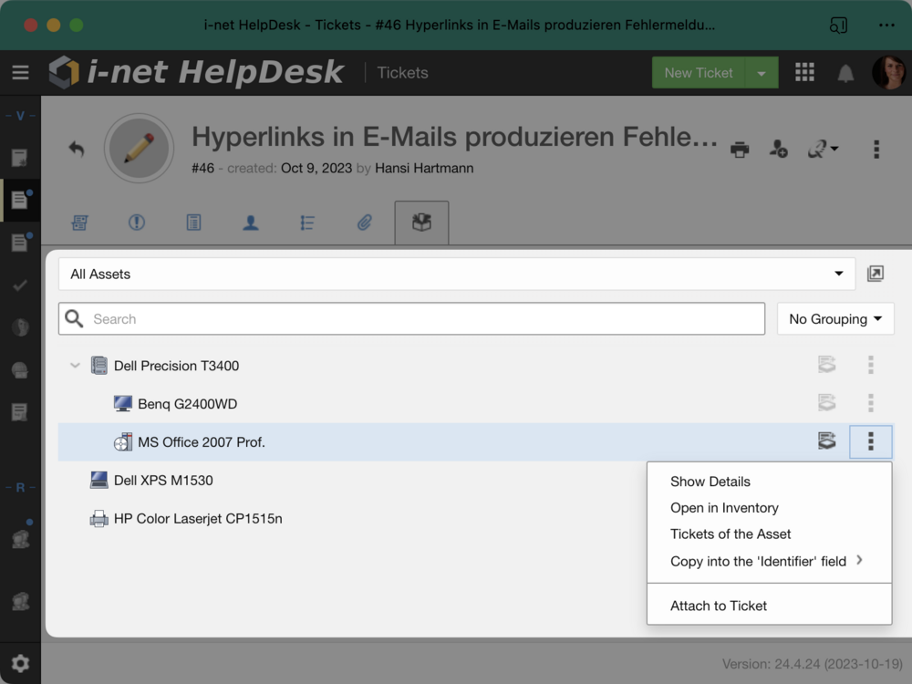 i-net HelpDesk - Help - Inventory