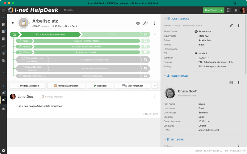 i-net HelpDesk - Help - Apply Ticket Process