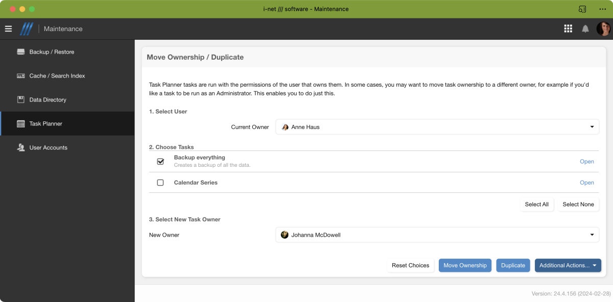 i-net PDFC - Help - Task Planner
