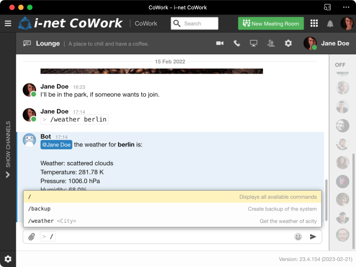 i-net Clear Reports - Help - CoWork Command