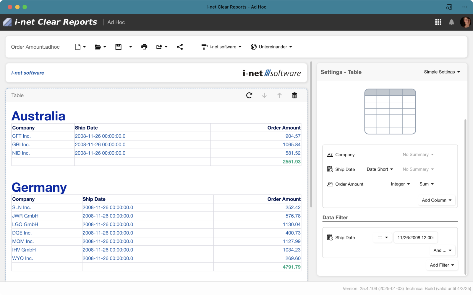 i-net Clear Reports - Help - Table